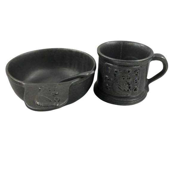 Carson Pewter | Kitchen | Vintage Carson Pewter Teddy Bear Baby Bowl ...